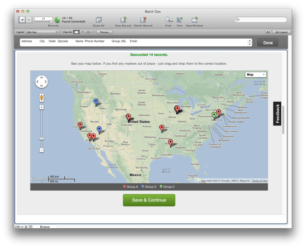 fmBatchGeo - Multiple Location Google Maps from FileMaker - LuminFire