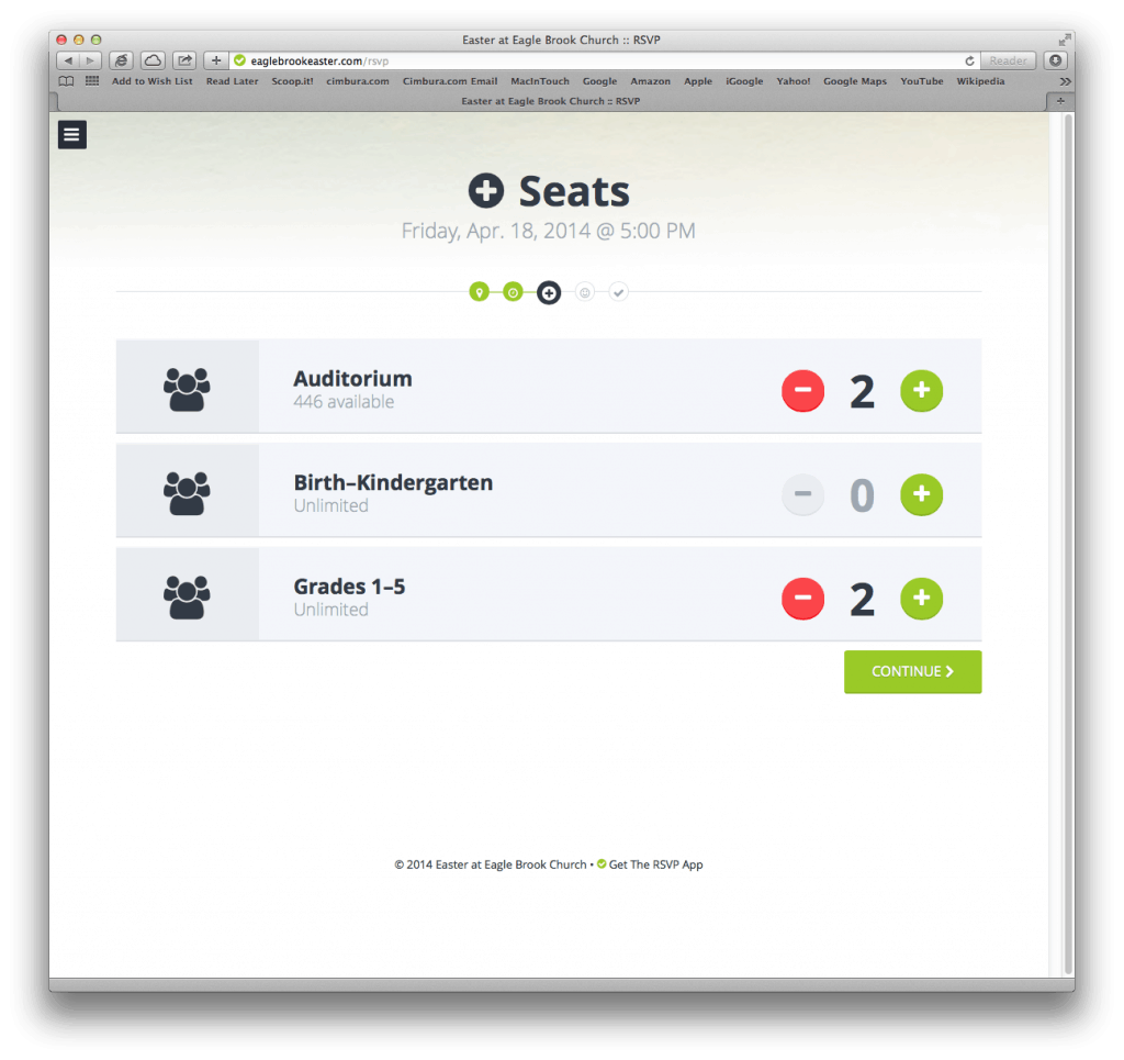 Great User Interface (UI) Design Example - RSVPs - LuminFire