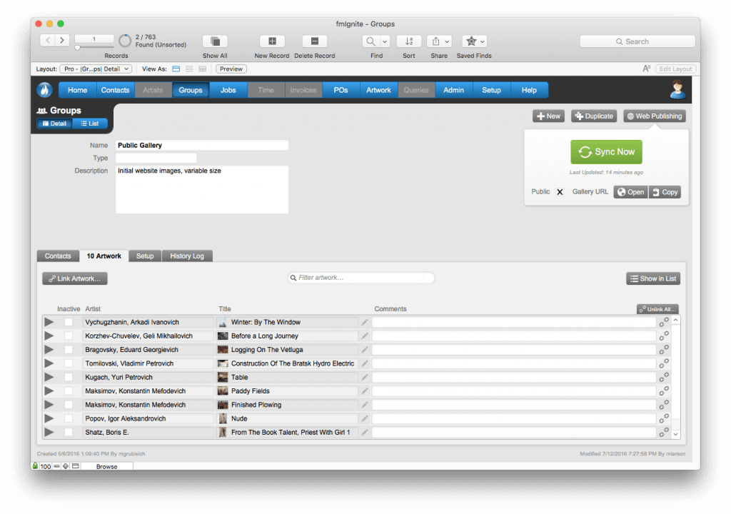 Overland Gallery Tracks Amazing Art With Custom Claris FileMaker/BrilliantHub App and Website ...