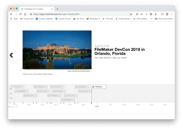 Create a JavaScript Timeline Web Page using FileMaker - LuminFire