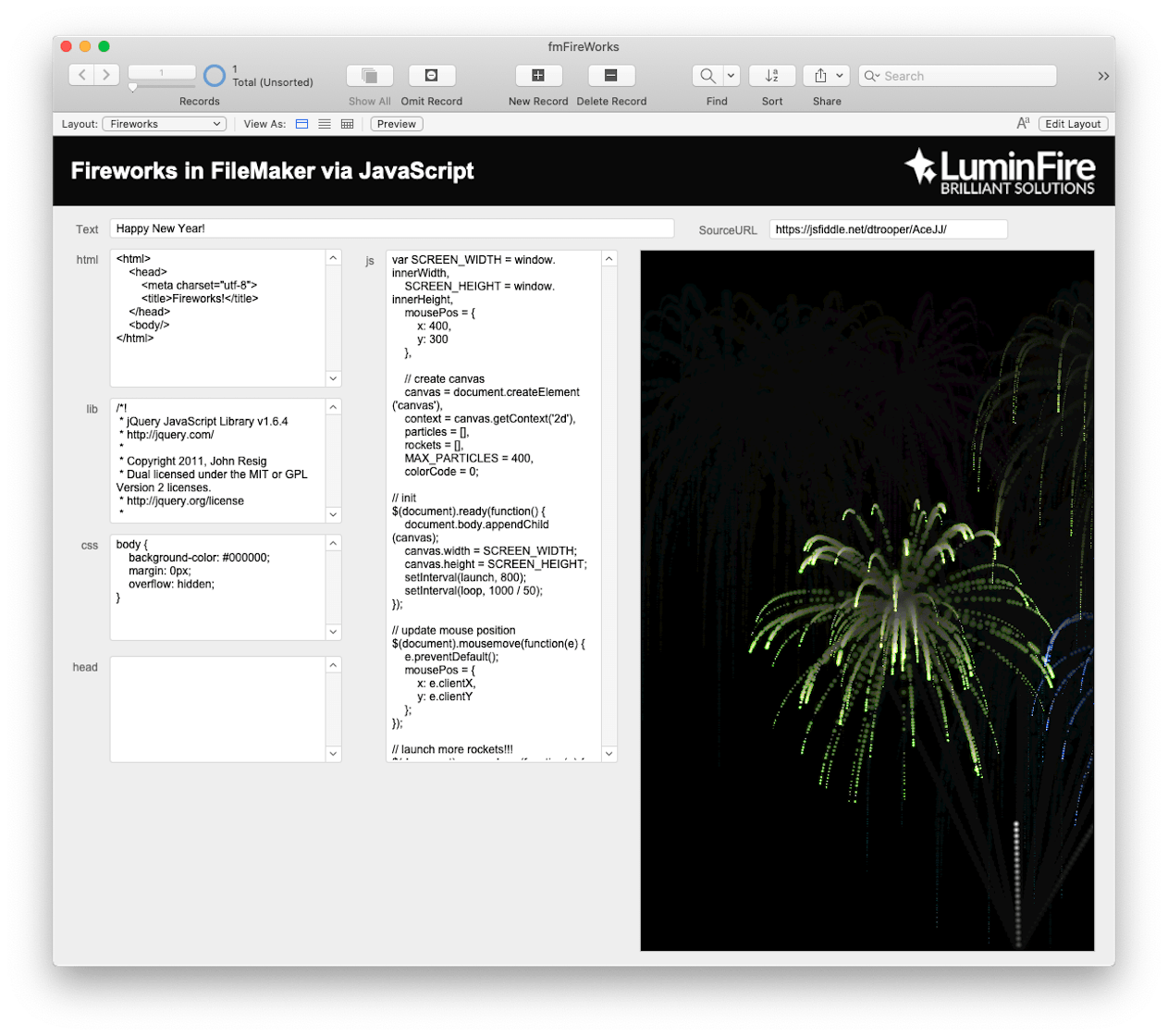 Fireworks for Claris Pro & FileMaker Pro - LuminFire